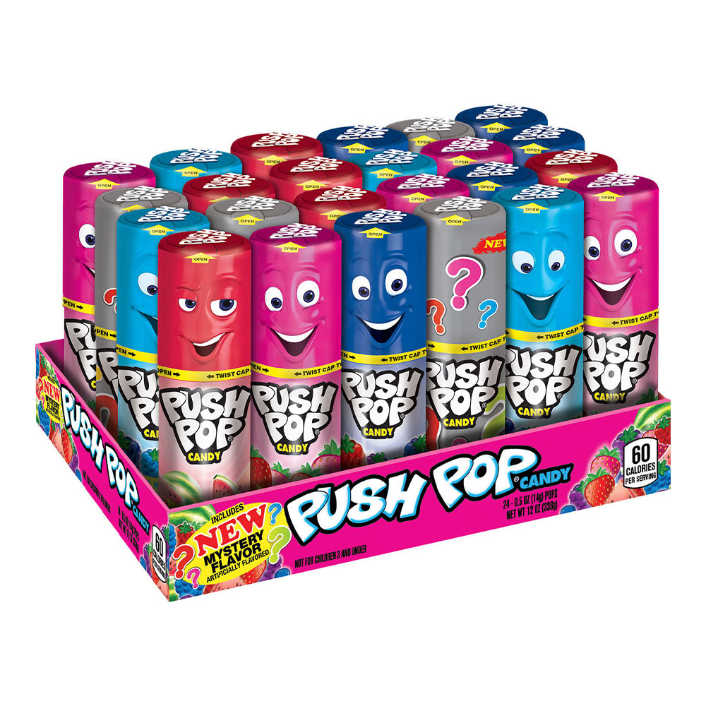 Push Pop Candy Assorted Flavor Lollipops - Kams Candy Wholesale Store